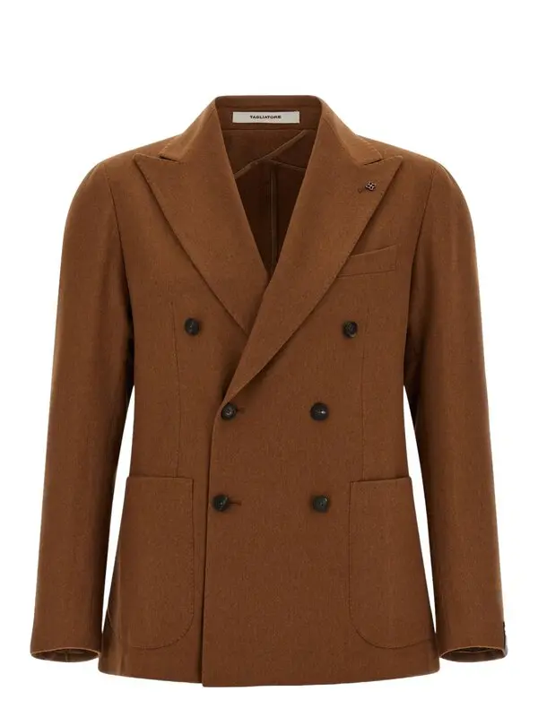 Tagliatore Double-breasted Patch-pocket Jacket - Brown