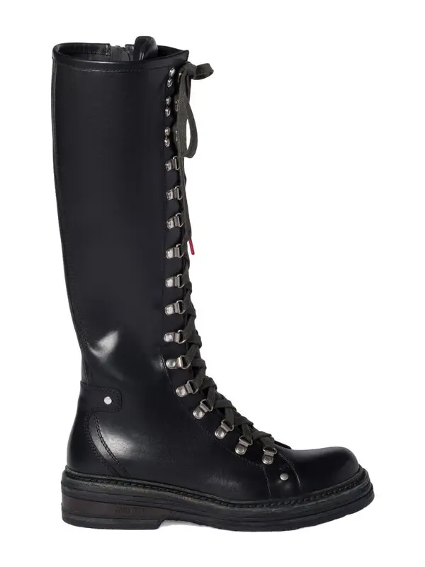 Miu Miu Leather Boots - Black