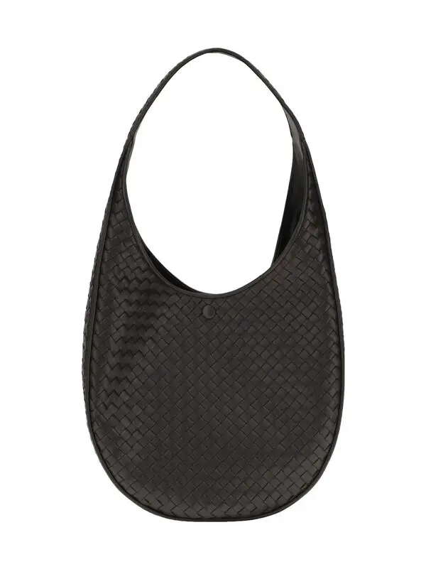 Bottega Veneta Woven Leather Shoulder Bag - Coffee