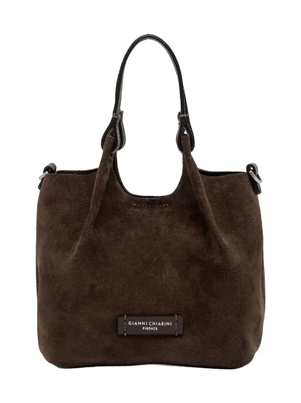 GIANNI CHIARINI Suede Shoulder Bag - Coffee