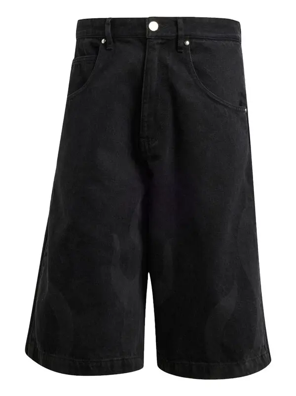 Adidas Flames Denim Shorts - Black