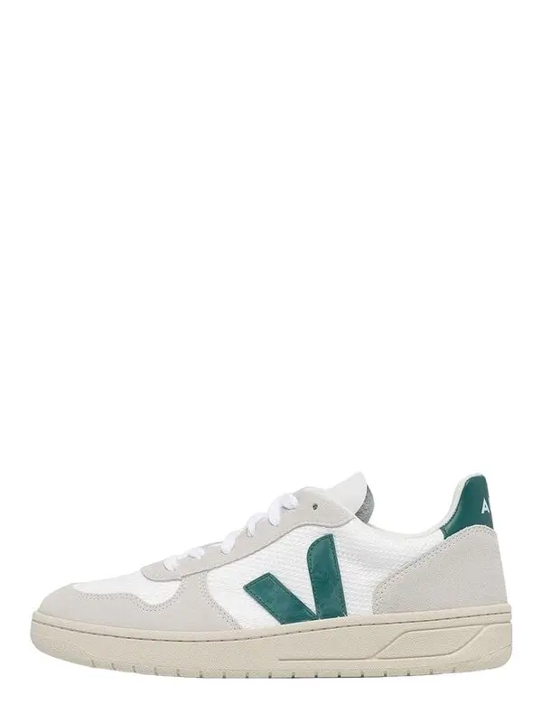 VEJA V-10 B-mesh Lace-up Sneakers - White/beige/green
