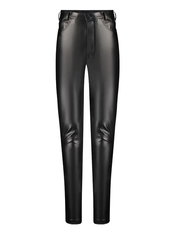ÚCHÈ Tailored Faux Leather Leggings - Black