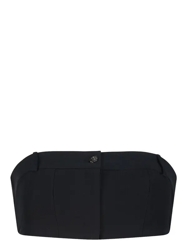 ÚCHÈ Denim Cropped Top - Black