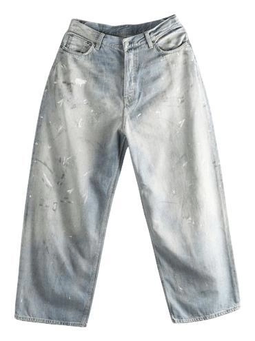 Acne Studios Wide Leg High Waisted Jeans - Light Blue