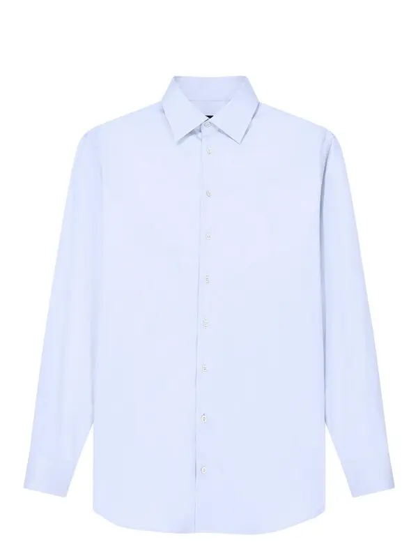Giorgio Armani Regular-fit Shirt In Cotton Twill - Light Blue