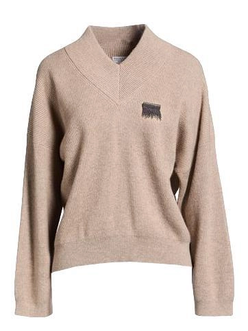 Brunello Cucinelli Sweater Size Cashmere, Brass, Leather - Beige