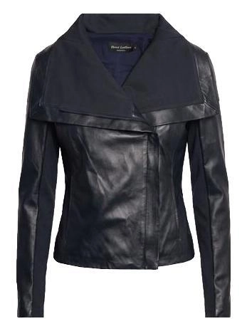 STREET LEATHERS Jacket Size Leather, Viscose, Nylon, Elastane - Navy