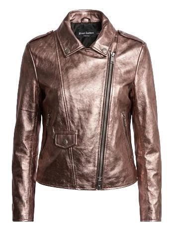 STREET LEATHERS Jacket Bronze Size Leather - Yellow