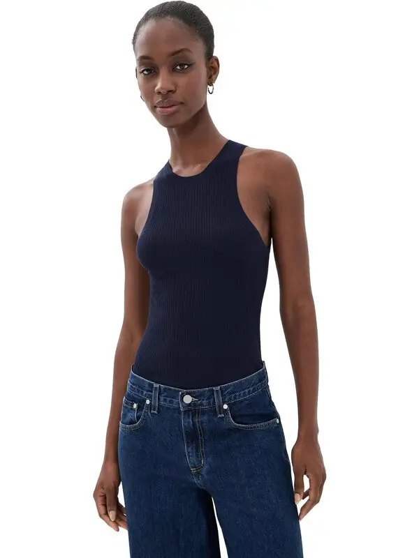TWP Ribbed Port Tank - Midnight