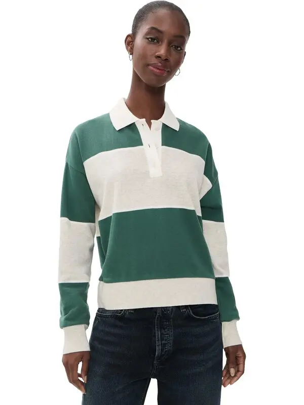 Z Supply Study Break Polo Sweatshirt - Feather Grey