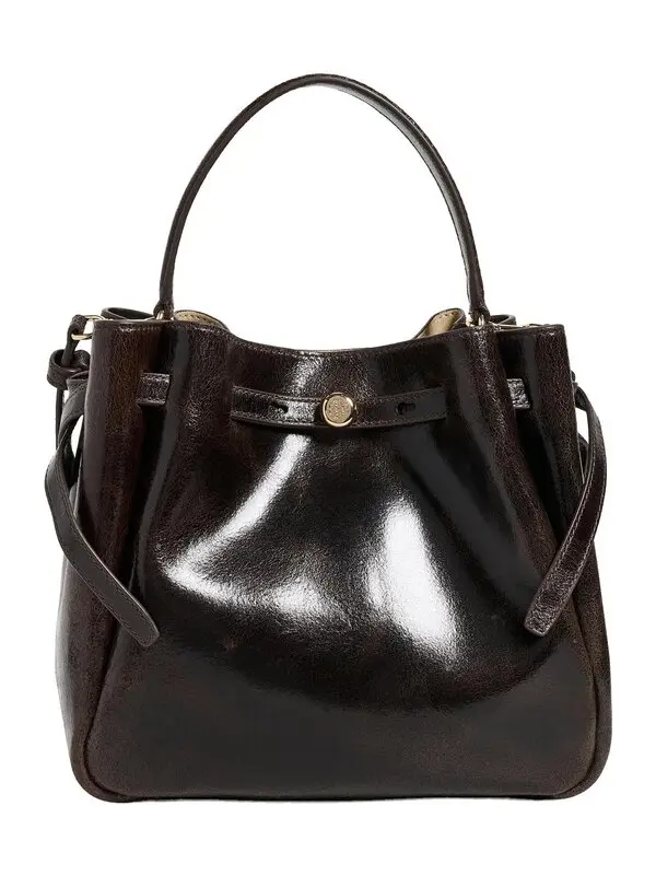 Tory Burch Romy Distressed Bucket Bag - Chocolate