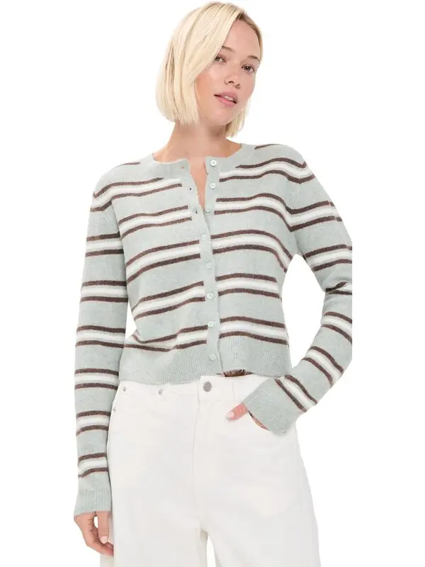 Z Supply Medina Stripe Cardigan - Aqua Cloud