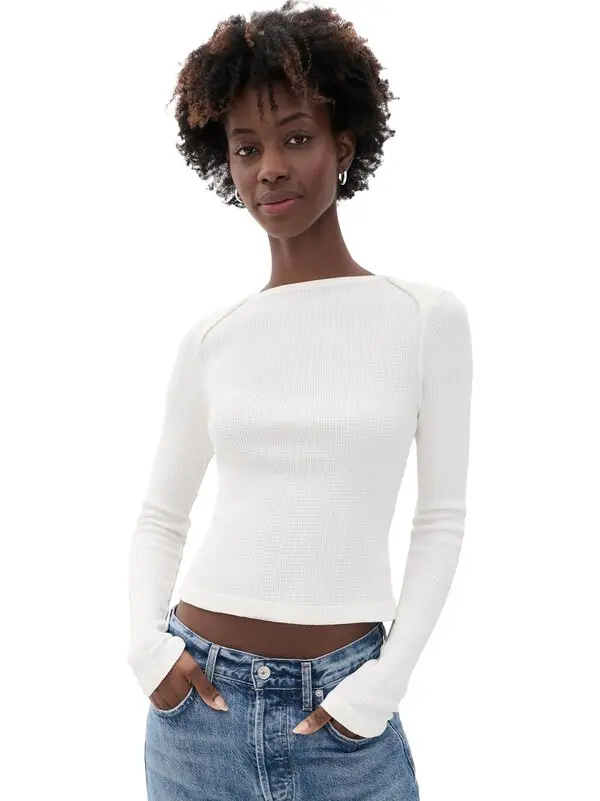 Citizens Of Humanity Long Sleeve Baby Waffle Tee - Pashmina