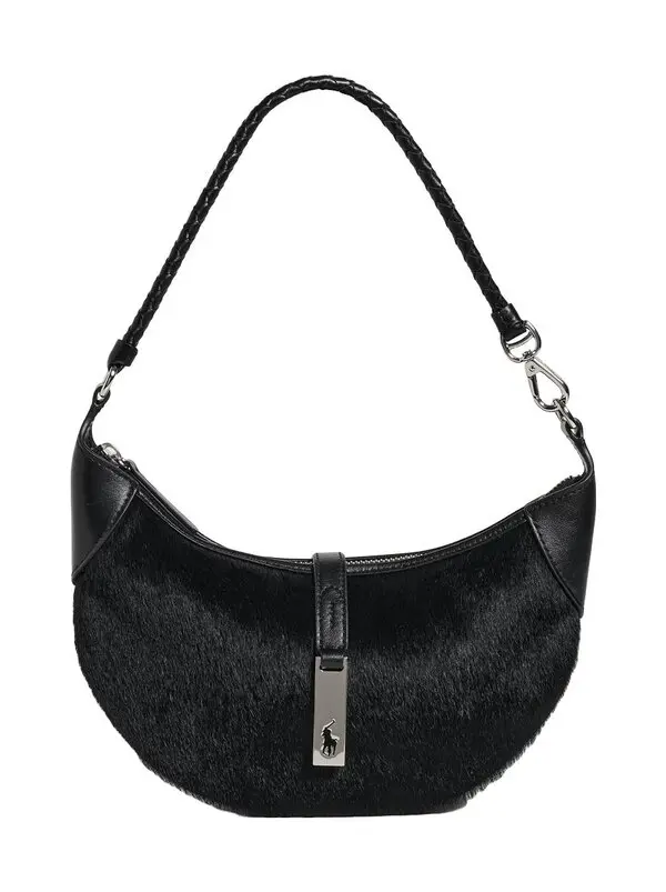 Polo Ralph Lauren Id Mini Haircalf Shoulder Bag - Black