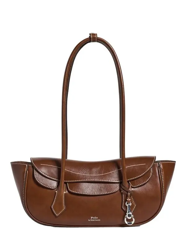 Polo Ralph Lauren Shiny Tumbled Blaze Shoulder Bag - Chestnut