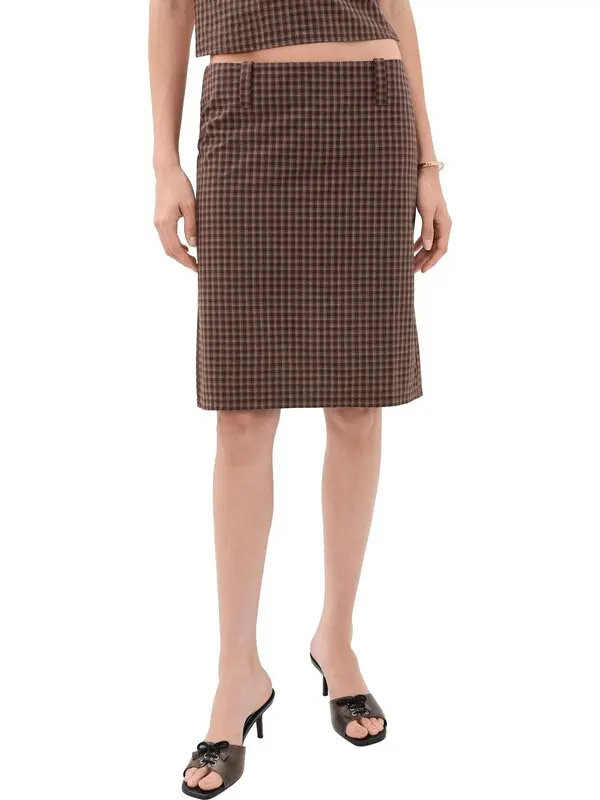 Lioness Midi Skirt - Chocolate