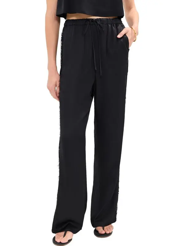LE BOP Lauren Satin Pants - Black