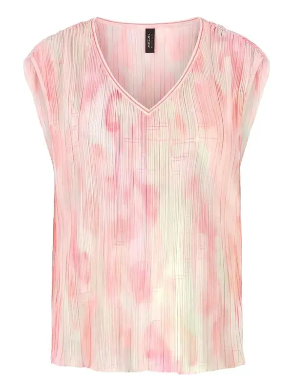 MARCCAIN Plissé Abstract-print Blouse - Pink