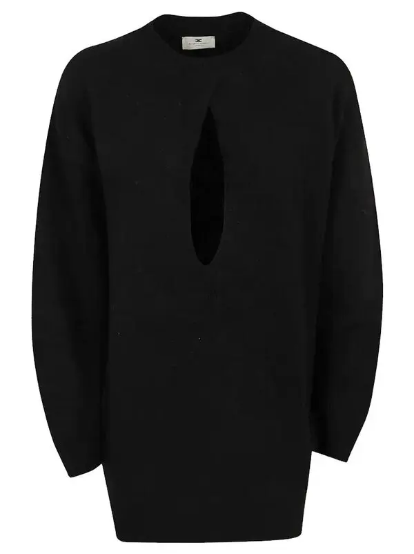 Elisabetta Franchi Wool Cut-out Dress - Black