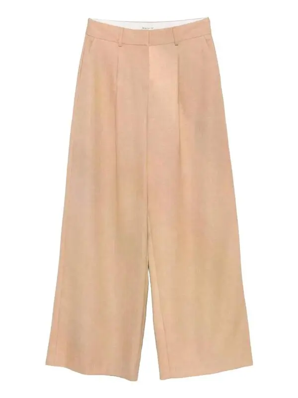 MAISON123 Pleated Wide-leg Trousers - Neutrals