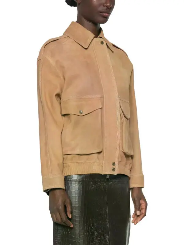 SALVATORE SANTORO Long-sleeve Leather Jacket - Neutrals