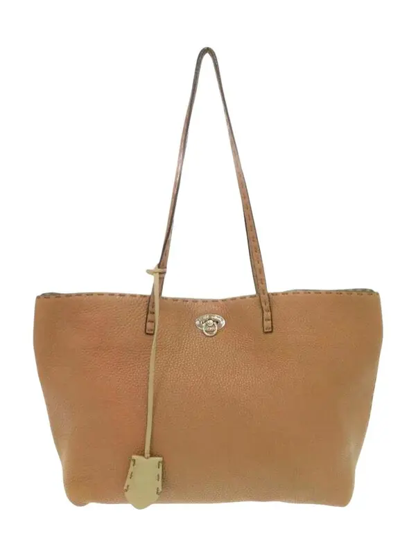 Fendi Medium Leather Selleria Carla Tote Bag - Brown