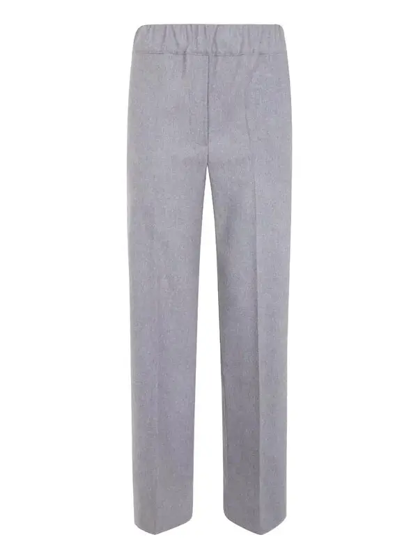 D.exterior Elasticated-waistband Pressed-crease Trousers - Grey