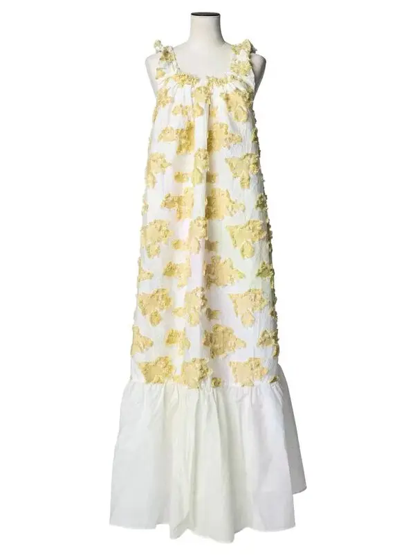 MULLER OF YOSHIOKUBO Fragment Textured Ruffled Maxi Dress - White