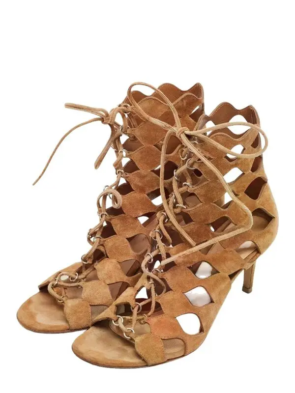 GIANVITO ROSSI Azalia Lace-up Sandals - Brown