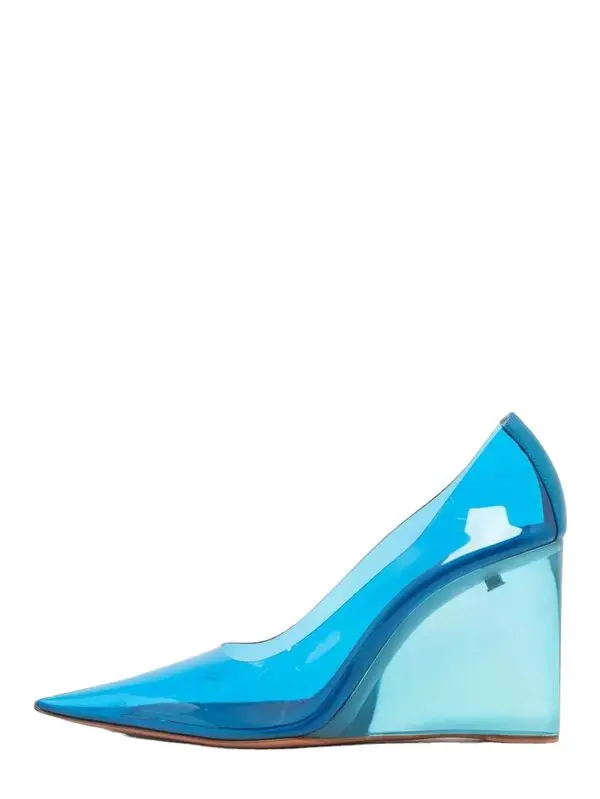 Amina Muaddi Ane Wedge Pumps - Blue