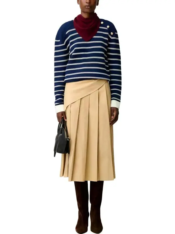 Claudie Pierlot Striped Wool Jumper - Blue