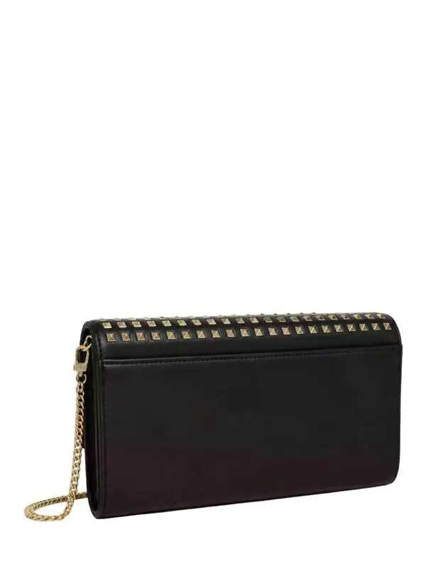 KAT MACONIE Victoria Studded Leather Clutch Bag - Black