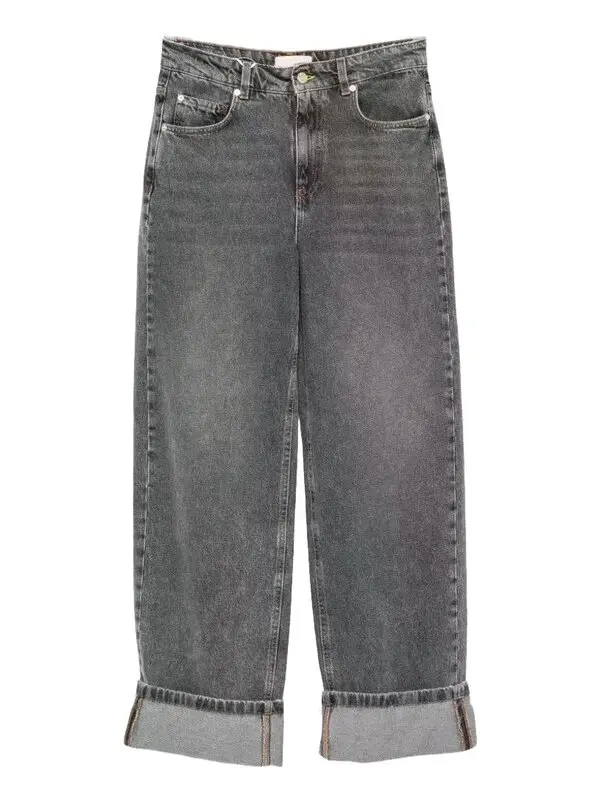 I BLUES Jeanne Wide-leg Turn-up Jeans - Grey