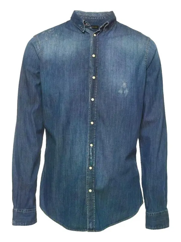 Dsquared2 Distressed-details Denim Shirt - Blue