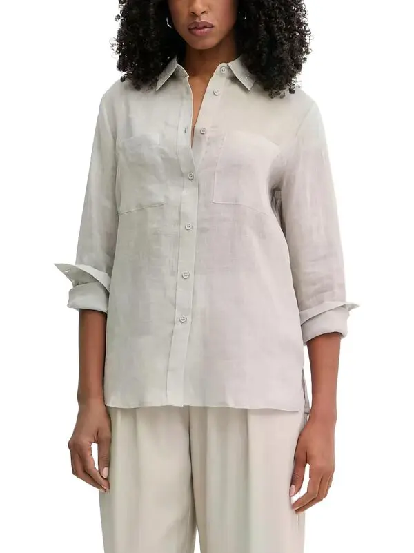 SILVIAN HEACH Tobela Crystal-embellished Chest-pocket Shirt - Grey
