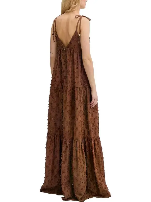 SILVIAN HEACH Broderie-anglaise Tiered Maxi Dress - Neutrals