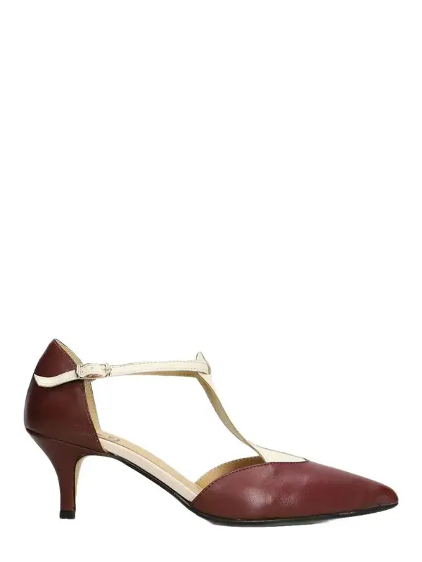 L'ARIANNA T-bar Pointed-toe Pumps - Brown