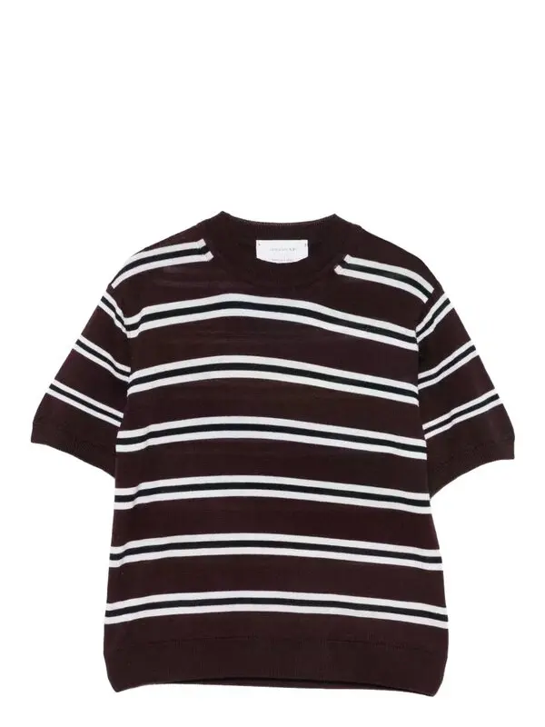 DANIELE FIESOLI Striped Short-sleeve Top - Brown