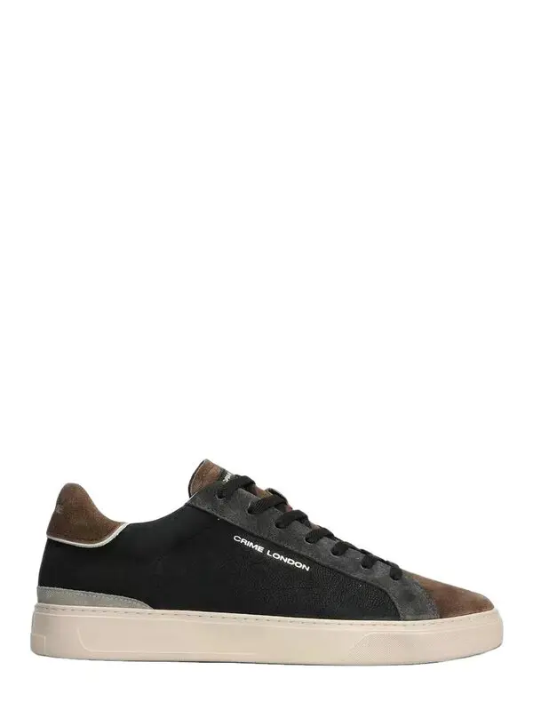 CRIME LONDON Suede-panelled Leather Sneakers - Black