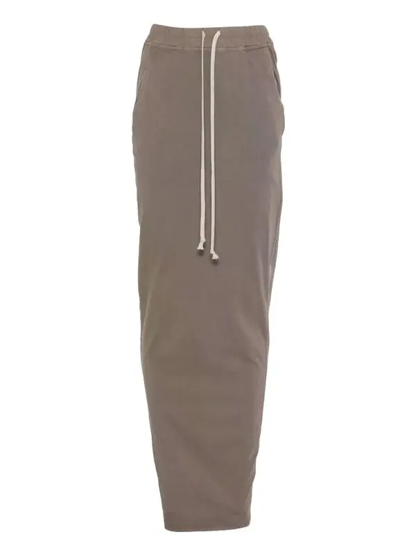 Rick Owens Cotton Drawstring Wrap Long Skirt - Brown