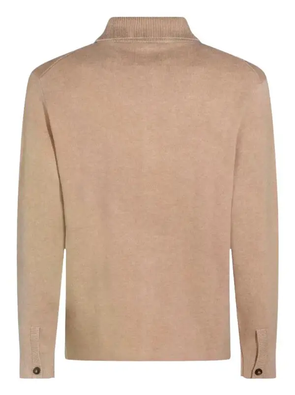 Canali Spread-collar Chest-pocket Cardigan - Neutrals