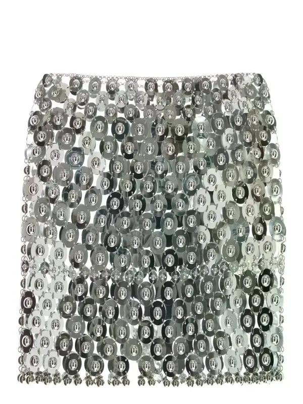 Rabanne Disc-embellished Chainmail Mini Skirt - Silver