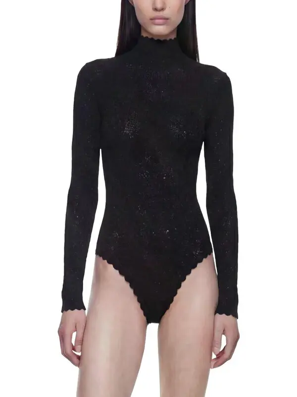 Givenchy Floral-lace High-neck Bodysuit - Black