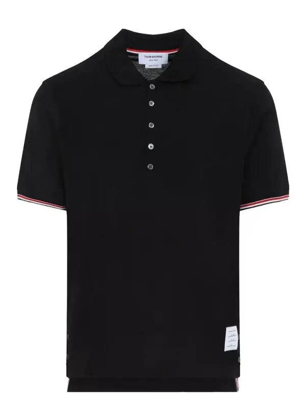 Thom Browne Cotton Polo Shirt - Black
