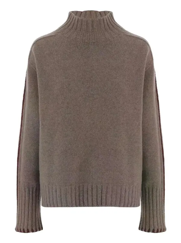 OLIVER LATTUGHI Cashmere Stripe-detail Sweater - Brown