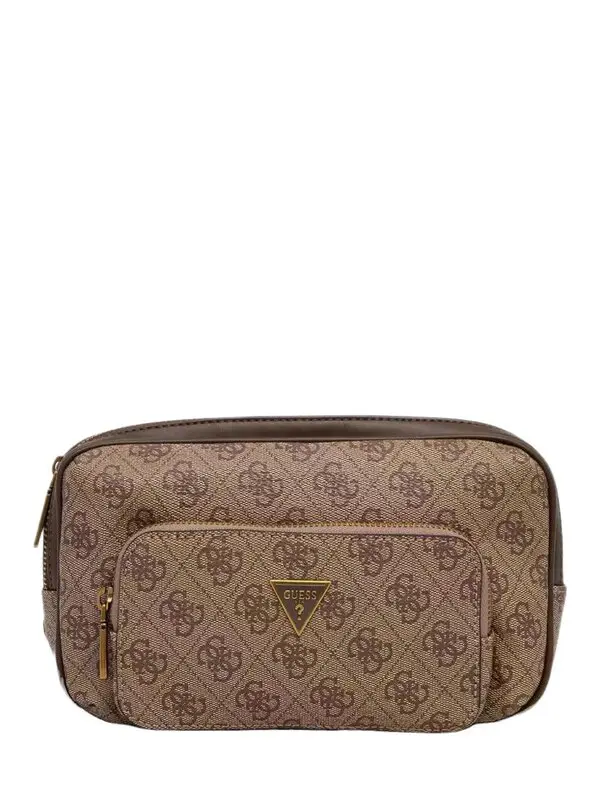 Guess Monogram-print Zip-up Belt Bag - Neutrals
