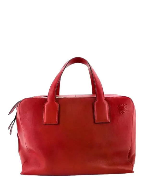 Loewe Goya Leather Large Travel Weekender Bag - Red