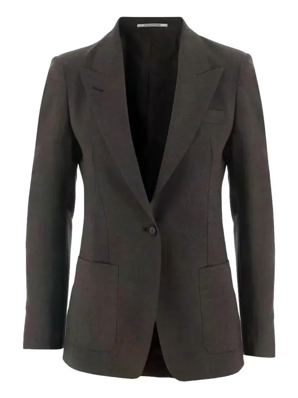 Tagliatore Peak-lapel Single-breasted Blazer - Brown