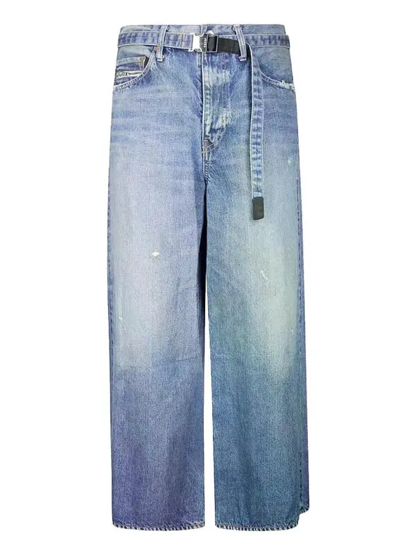 Sacai Beyondexx Distressed-effect Jeans - Blue